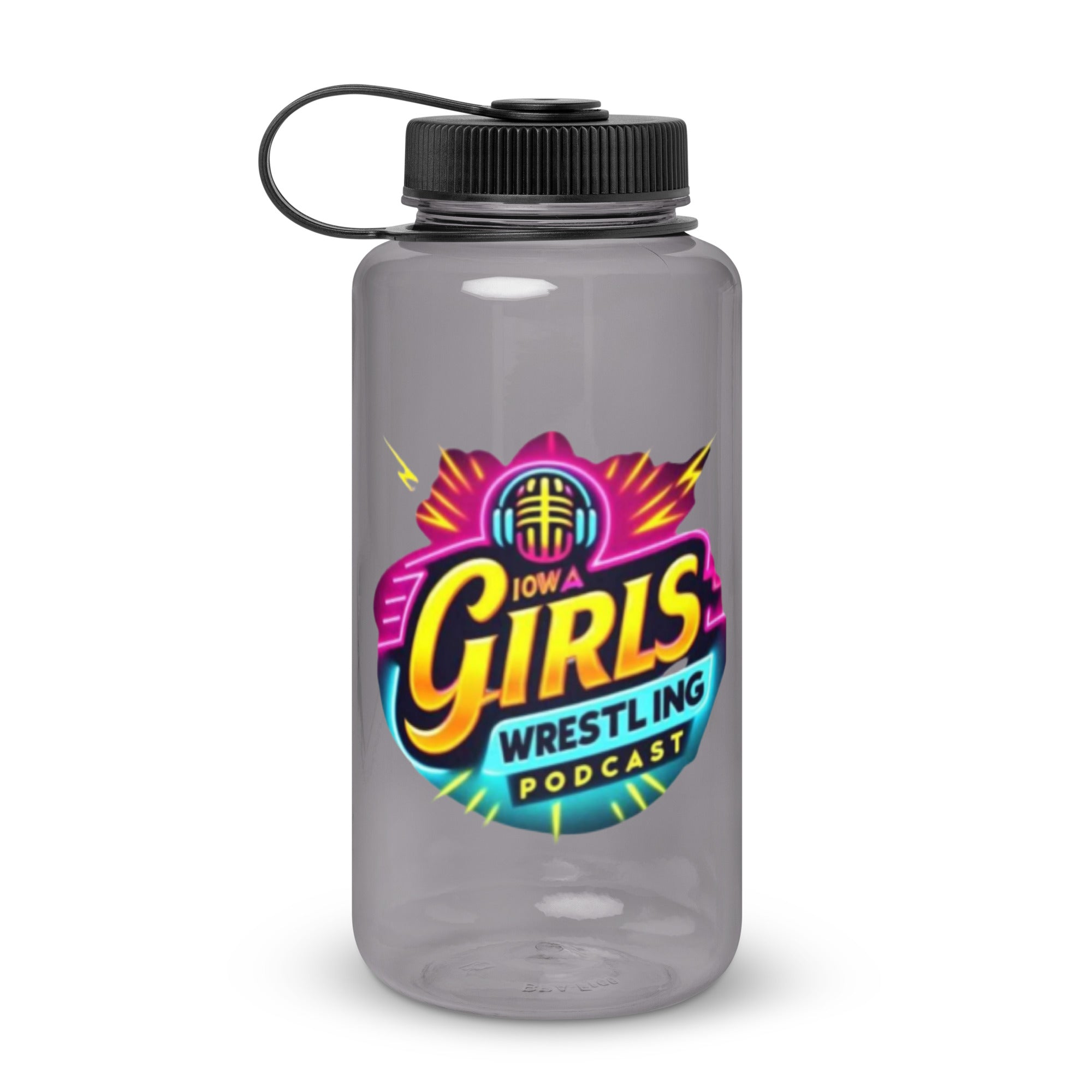 Iowa Girls Wrestling Podcast Wide-mouth Plastic Water Bottle – Chain ...